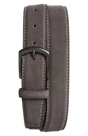 Canali Suede Belt Charcoal