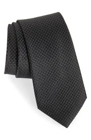 Nordstrom Medallion Silk Neck Tie Charcoal