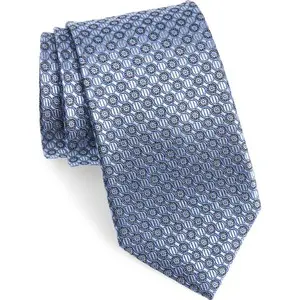 Nordstrom Medallion Silk Neck Tie - Light Blue