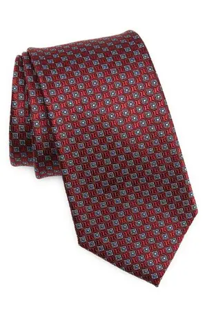 Nordstrom Medallion Silk Neck Tie Wine