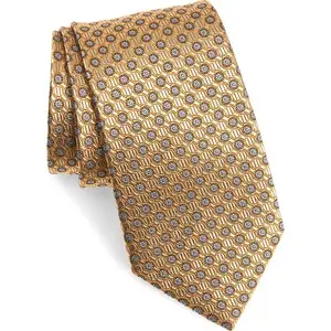 Nordstrom Medallion Silk Neck Tie Yellow