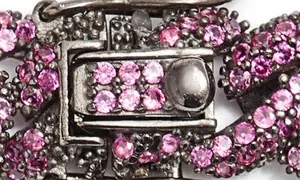 SHYMI Cuban Chain Pavé Bracelet - Black Rhodium/ Pink