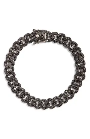 SHYMI SHYMI Cuban Chain Pavé Bracelet Black Rhodium