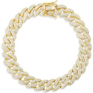 SHYMI Cuban Chain Pavé Bracelet - Gold