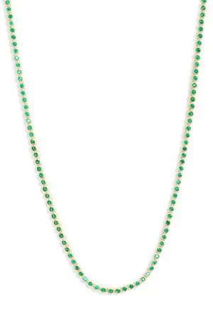 SHYMI Classic Round Choker Necklace - Gold/ Green