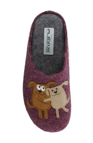 SPRING STEP SHOES Petlove Scuff Slippers - Bordeaux Multi