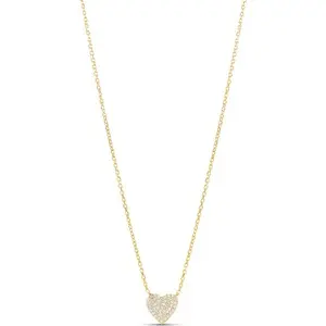 SHYMI Mini Pavé Heart Pendant Necklace - Gold/white