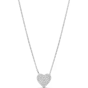 SHYMI SHYMI Mini Pavé Heart Pendant Necklace Silver