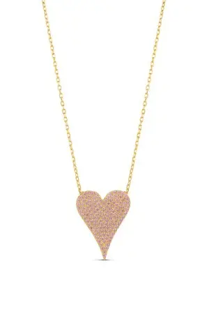 SHYMI SHYMI Small Pavé Heart Pendant Necklace Pink