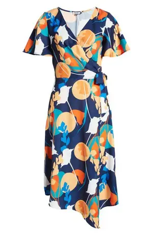 CHI CHI LONDON Abstract Print Wrap Dress