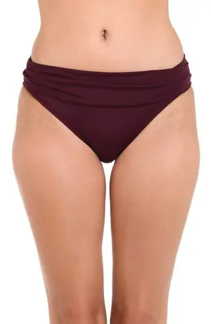 La Blanca Island Goddess Hipster Bikini Bottoms Dark Cherry
