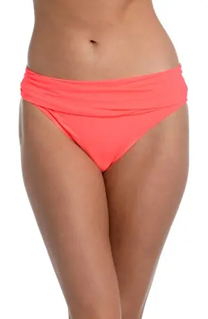 La Blanca Island Goddess Hipster Bikini Bottoms Hot Coral