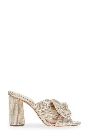 LOEFFLER RANDALL Penny Knotted Lamé Sandal - Champagne