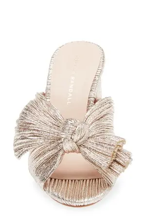 LOEFFLER RANDALL Penny Knotted Lamé Sandal - Champagne