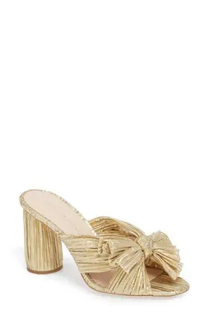 LOEFFLER RANDALL Penny Knotted Lamé Sandal - Gold
