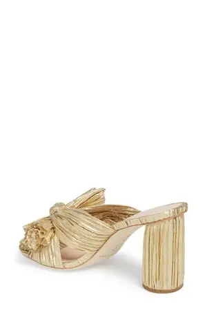 LOEFFLER RANDALL Penny Knotted Lamé Sandal - Gold