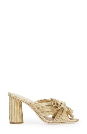LOEFFLER RANDALL Penny Knotted Lamé Sandal - Gold