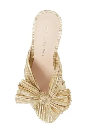 LOEFFLER RANDALL Penny Knotted Lamé Sandal - Gold