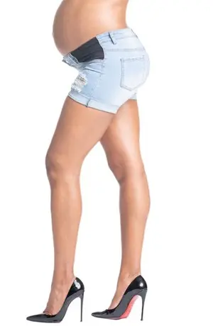 PREGGO LEGGINGS Soma Maternity Denim Shorts