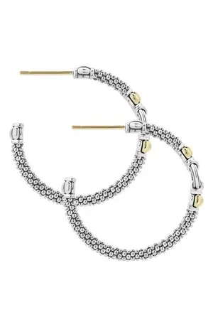 Lagos Caviar Link Hoop Earrings