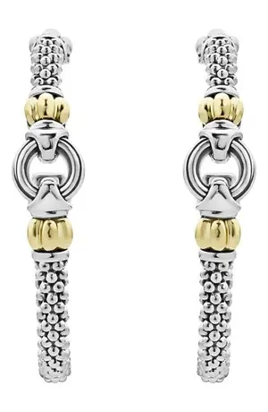 Lagos Caviar Link Hoop Earrings