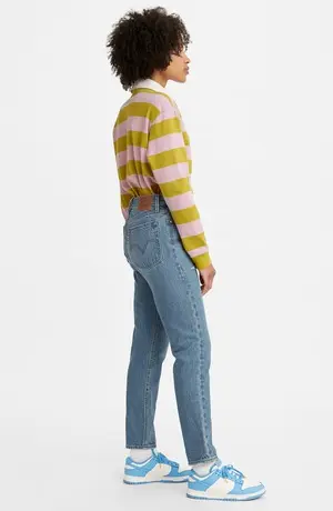 LEVI'S Wedgie Icon Ripped High Waist Ankle Slim Jeans