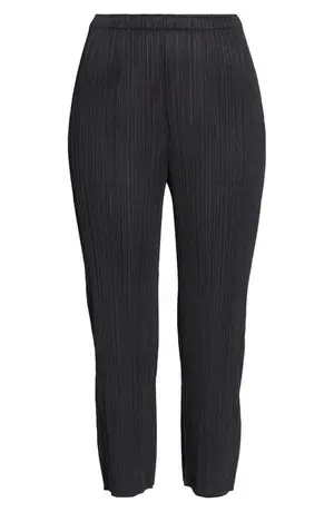 Issey Miyake Pleated Crop Skinny Pants - Black