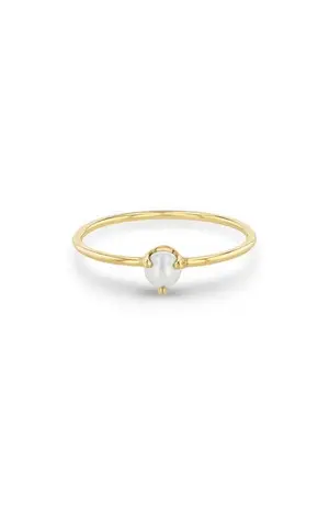 Zoe Chicco Pearl Stacking Ring - 14k Yellow Gold