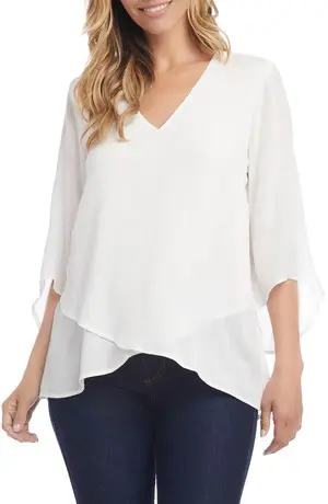 Karen Kane Layered Top - Off White
