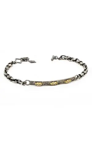 Armenta Old World Pavé Diamond Id Bracelet - Silver