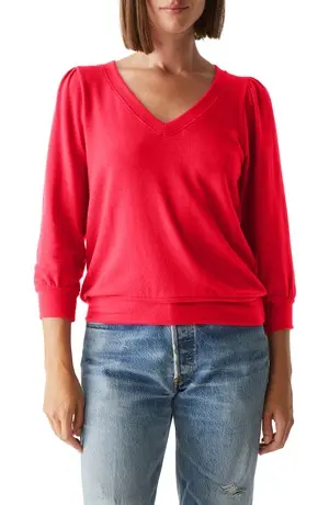 Michael Stars Gabriella V-Neck Top Cardinal