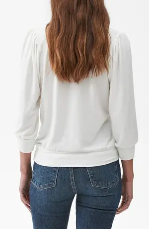 Michael Stars Gabriella V-neck Top - Chalk
