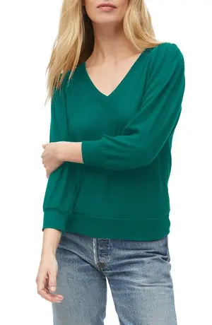 Michael Stars Gabriella V-Neck Top Ivy
