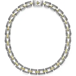 Lagos High Bar Link Collar Necklace - Two-tone