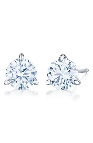 Kwiat Round Cut Diamond Stud Earrings - Platinum