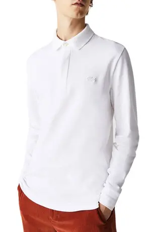 Lacoste Long Sleeve Polo White