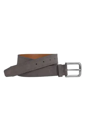 Johnston & Murphy Johnston & Murphy Baldwin Suede Belt Gray English Suede