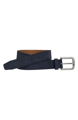 Johnston & Murphy Baldwin Suede Belt - Navy English Suede