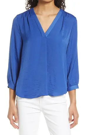 Vince Camuto Satin Blouse Deep Azure