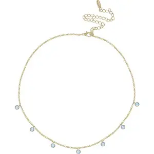 Ettika Opal Disc Station Necklace - Gold