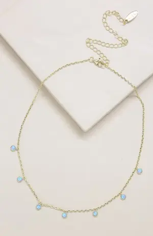 Ettika Opal Disc Station Necklace