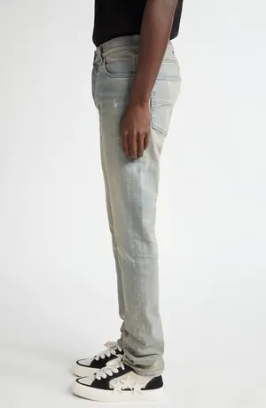Amiri Stack Slim Fit Jeans - Antique Indigo