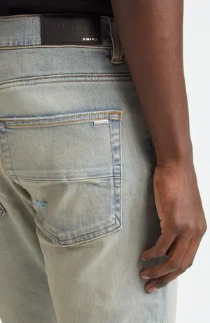 Amiri Stack Slim Fit Jeans - Antique Indigo