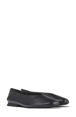 Camper Casi Myra Ballerina Flat - Black Smooth