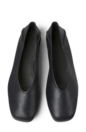 Camper Casi Myra Ballerina Flat - Black Smooth