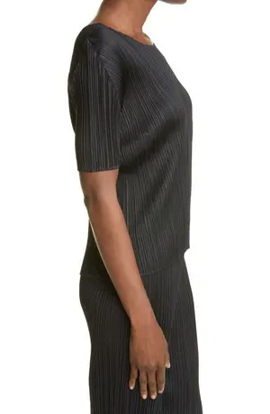 Issey Miyake Pleated Top - Black