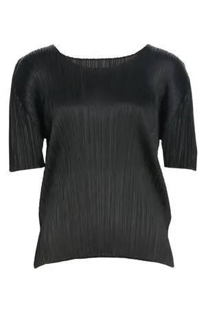 Issey Miyake Pleated Top - Black