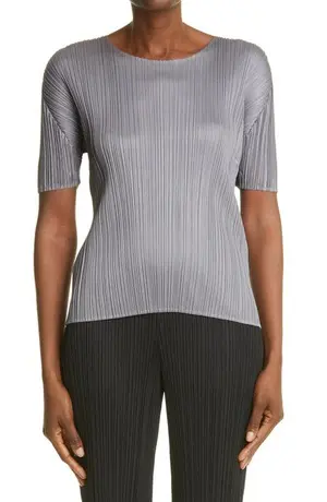 Issey Miyake Pleated Top - Grey
