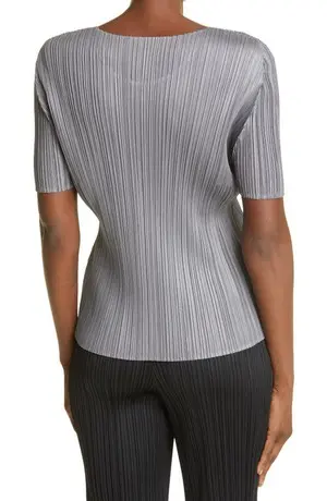 Issey Miyake Pleated Top - Grey