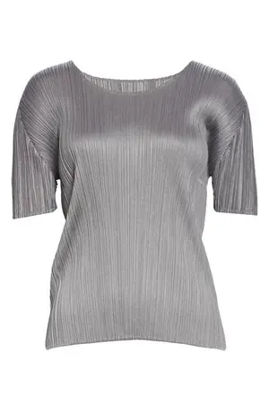 Issey Miyake Pleated Top - Grey